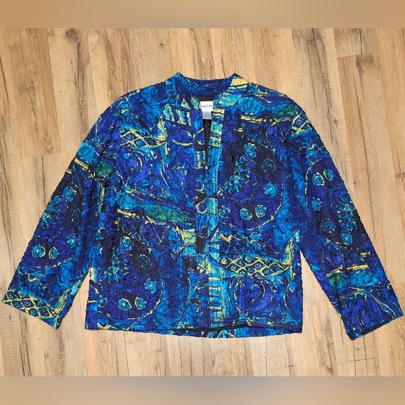 Chico's | Jackets & Coats | Chicos Colorful Printed Jacket Size | Poshmark